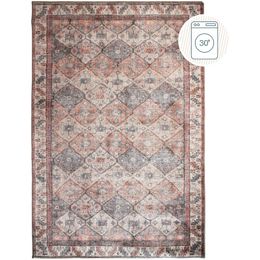 FLAIR RUGS Teppich &raquo;Dion&laquo; rechteckig 4 mm H&ouml;he Traditioneller Teppich, waschbar, Wohnzimmer, Schlafzimmer rot Polyester
