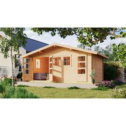Karibu Gartenhaus &raquo;Lagor 2&laquo; 38mm, 2 Raumhaus aus hochwertiger nordischer Fichte beige Holzwerkstoff