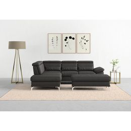 Sit & More sit&more Ecksofa &raquo;Cabrio L-Form, B: 274 cm, mit Sitztiefen-, Arm- & Kopfteilverstellung&laquo; 3 Nierenkissen, Federkern, optional Bettfunktion und Stauraum