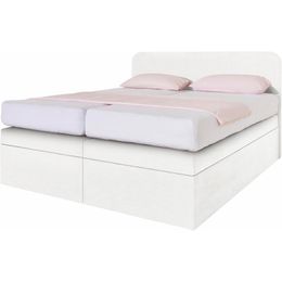 Westfalia Schlafkomfort Boxspringbett wahlweise mit Bettkasten wei&szlig; Box und Kopfteil: Microvelours (100% Polyester) oder Kunstleder (Polyurethan);Bezug der Obermatratze: 100%