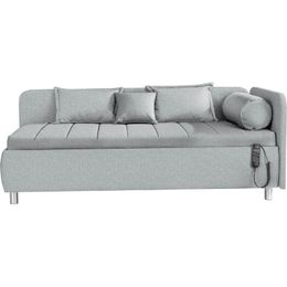 Alina Schlafsofa &raquo;Kiana&laquo; Liegefl&auml;che 90/200 cm oder 100/200 cm, Bettkasten, Zierkissen-Set grau Struktur TMD (100% Polyester)