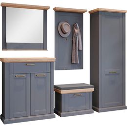 OTTO home Garderoben-Set &raquo;Tara&laquo; Set, Garderobenschrank,Schuhschrank,Schuhbank,Garderobenpaneel,Wandspiegel, 5 Stk. tlg. grau MDF, Spanplatte