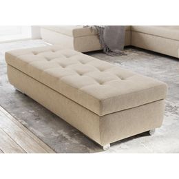 DOMO collection Hocker &raquo;Treviso XXL: B/T/H: 161/60/41 cm&laquo; mit Stauraum, auch in Cord, passend zur Serie, moderne Steppung grau 95% Polyester, 5% Nylon