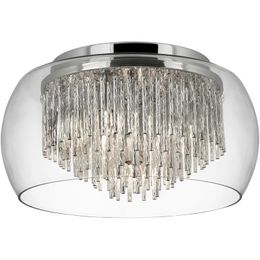 Searchlight Deckenleuchte &raquo;Curva 4Lt Flush - Chrome Metal & Crystal Glass&laquo; G9 1 Stk.