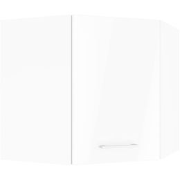 KOCHSTATION Eckh&auml;ngeschrank &raquo;KS-Milan&laquo; Eckh&auml;ngeschrank 60x60 cm, matte oder hochgl&auml;nzende Fronten wei&szlig; MDF