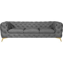 Home Affaire Chesterfield-Sofa &raquo;Glynis&laquo; aufw&auml;ndige Knopfheftung, moderne Chesterfield Optik, Fu&szlig;farbe w&auml;hlbar grau Struktur (100% Polyester);Samtoptik