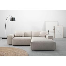 Home Affaire Ecksofa &raquo;Glimminge L-Form auch in Breitcord, Feincord + Easy care-Bezug,&laquo; Breite 234, Zierkissen beige 100% Polyester