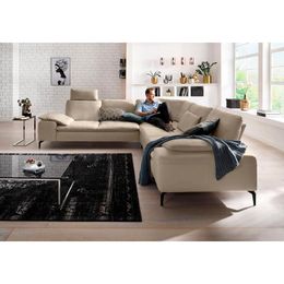W.Schillig Ecksofa &raquo;valentinoo, Designsofa, elegant und bequem, L-Form&laquo; mit Sitztiefenverstellung, Breite 318 cm braun Longlife Xtra-Leder Z59: 
