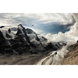 queence Leinwandbild &raquo;Berge&laquo; Berge & Alpenbilder Bergh&uuml;tte Himmel Himmelsbilder Natur Premium-Leinwandstoff, Handarbeit aus Deutschland bunt Canvas, 