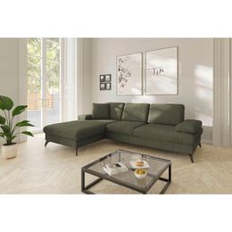 Sit & More sit&more Ecksofa &raquo;Morris Jubi L-Form, B: 247 cm&laquo; mit Armteilfunktion & 1 Zierkissen, optional Bettfunktion gr&uuml;n 100% Polyester