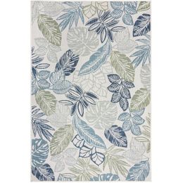 FLAIR RUGS Teppich &raquo;Bella Leaf&laquo; rechteckig 4 mm H&ouml;he Bella Leaf Indoor & Outdoor-Teppich blau Polypropylen