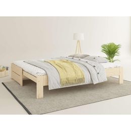 OTTO home Massivholzbett &raquo;Imme, ausziehbar 90cm-180cm, ideal f&uuml;r Schlafbesuch, mit Lattenrost&laquo; Liegefl&auml;che 2x 90x200cm, Massive Kiefer, Schubkasten 