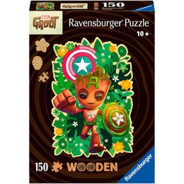 Ravensburger Konturenpuzzle &raquo;Wooden, Marvel Heroes, Groot&laquo; aus Holz, Made in Europe bunt