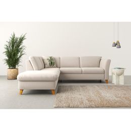 Home Affaire Ecksofa &raquo;Trelleborg L-Form&laquo; Federkern-Polsterung, wahlweise mit Bettfunktion und Stauraum grau 100% Polyester