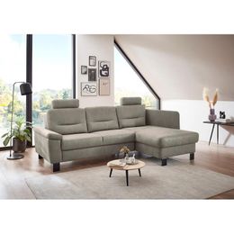 Die PlanBar Ecksofa &raquo;PP-PF23172&laquo; Eckgarnitur mit besonders kleinem Stellma&szlig; ca. 160 x 244 cm 100% Polyester