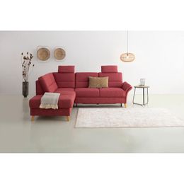 Home Affaire Ecksofa &raquo;Westerland L-Form&laquo; Federkern-Polsterung, wahlweise mit Bettfunktion, Bettkasten lila 100% Polyester