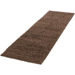 Ayyildiz Teppiche Hochflor-L&auml;ufer &raquo;Life Shaggy 1500&laquo; rechteckig 30 mm H&ouml;he Langflor, uni, gro&szlig;e Farbauswahl, robust, auch in rund braun Kunstfaser
