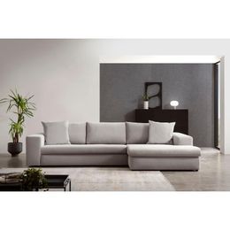 Home Affaire Ecksofa &raquo;SLEETLAND XXL in Samtvelours oder Vintage-Leder-Optik, L-Form,&laquo; besonders gro&szlig; und bequem silber