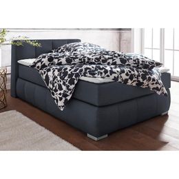 Home Affaire Boxspringbett &raquo;Chelles&laquo; inkl. Kaltschaumtopper, in 5 Breiten und 3 Matratzenarten grau Samtoptik (100% Polyester);Bezug der Spiegelfl&auml;che