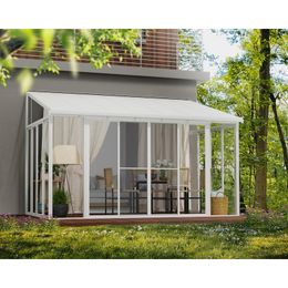 Terrassendach &raquo;San Remo Alu Wintergarten&laquo; Polycarbonatverglasung wei&szlig; Aluminium, Polycarbonat (PC)