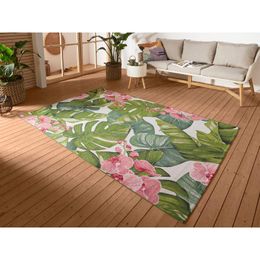 Hanse Home Outdoorteppich &raquo;Tropical&laquo; rechteckig 3 mm H&ouml;he In-& Outdoor, Teppich, Wetterfest, Balkon, Garten, Wohnzimmer, Floral bunt Polyester, 
