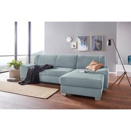 DOMO collection Ecksofa &raquo;Anzio L-Form, whlw. Bettfunktion, Federkern, hochwertig, Breite 271 cm&laquo; Mit Bettfunktion, Recamiere rechts, Struktur fein, 