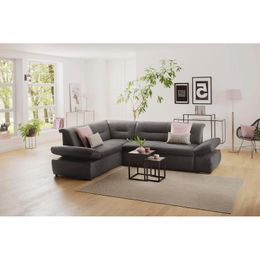 Home Affaire Ecksofa &raquo;Avesa L-Form&laquo; Wahlweise mit Arm- und Bettfunktion, B/T/H: 275/211/80 cm braun 100% Polyester