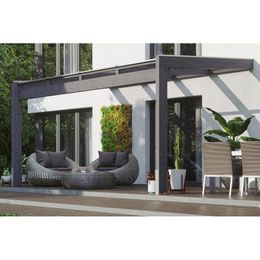 Skan Holz Terrassendach &raquo;Novara&laquo; BxT: 450x359 cm grau Fichtenholz, Leimholz, Polycarbonat (PC)