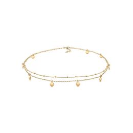 Elli Damen Collier &raquo;Choker Layer Look Kugelkette Pl&auml;ttchen 925 Silber&laquo; gold