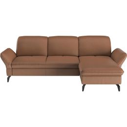 Sit & More sit&more Ecksofa &raquo;Leandro L-Form&laquo; Wahlweise mit Bett-, Kopfteil - und Armlehnfunktion, sowie Bettkasten braun 100% Polyester