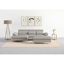 Sit & More sit&more Ecksofa &raquo;Cabrio L-Form, B: 295 cm, mit Sitztiefen-, Arm- & Kopfteilverstellung&laquo; 2 Nierenkissen, Federkern, optional Bettfunktion und Stauraum
