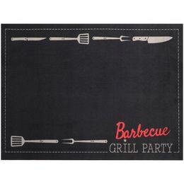 PRIMAflor-Ideen in Textil Fu&szlig;matte &raquo;BBQ Grillunterlage GRILL PARTY, Made in Belgium&laquo; rechteckig 5 mm H&ouml;he Grillmatte ideal als Bodenschutz, 