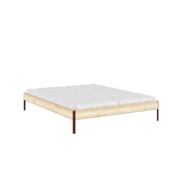 Karup Design Bettgestell &raquo;CORE BED Bodenbett, Holzrahmen, Futonbett, Jugendbett, Holzbett&laquo; Massivholzbett mit Lattenrost, Kiefer massiv, Doppelbett ohne Kopfteil