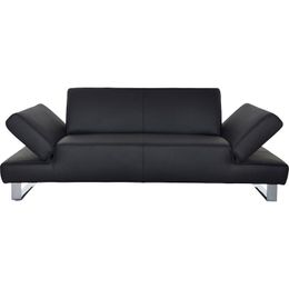 W.Schillig 2-Sitzer &raquo;taboo Designsofa mit hohem Sitzkomfort&laquo; mit &Uuml;bertiefe, inklusive Armlehnenverstellung, mit Kontrastnaht schwarz Longlife Xtra-