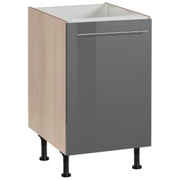 Optifit Sp&uuml;lenschrank &raquo;Bern&laquo; 50 cm breit, mit 1 T&uuml;r, mit h&ouml;henverstellbaren F&uuml;&szlig;en, mit Metallgriff grau