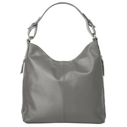 Samantha Look Damen Henkeltasche echt Leder, Made in Italy grau