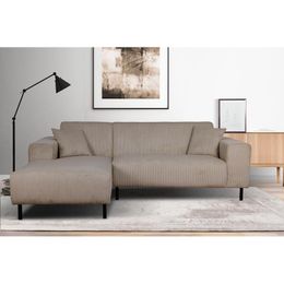 Home Affaire Ecksofa &raquo;ARROS L-Form mit Wellenunterfederung, Ma&szlig;e B/T/H: 235/163/81 cm&laquo; incl. Zierkissen, mit Recamiere rechts/links bestellbar, auch 
