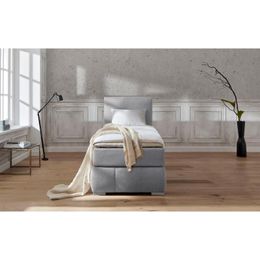 Home Affaire Boxspringbett &raquo;Wehma&laquo; inkl. Topper in 3 verschiedenen Matratzen, auch in Samtstoff grau Struktur fein (100% Polyester)