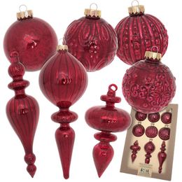 Christbaumschmuck &raquo;Antikes Mercury Glas Sortiment&laquo; Christbaumschmuck aus Glas, mundgeblasen, handgefertigt rot Glas