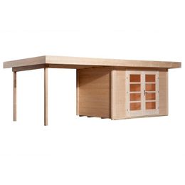 Weka Gartenhaus &raquo;126 B Gr.1, natur, 28 mm, Anbau ca. 300 cm&laquo; beige Massivholz