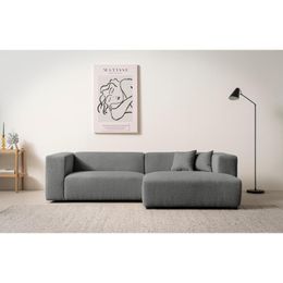 Home Affaire Ecksofa &raquo;BAKELS, L-Form in Cord oder Boucle-Stoff, moderne Couch&laquo; wahlweise Recamiere rechts/links, bequemer Sitzkomfort grau
