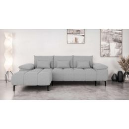 Home Affaire Ecksofa &raquo;DROMARA Schlafsofa mit Bettkasten, Ma&szlig;e: B/T/H 277/141/91 cm&laquo; L-Form mit Recamiere rechts/links bestellbar, Wellenunterfederung 
