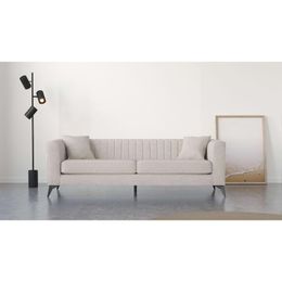 Home Affaire 4-Sitzer &raquo;MATTHEW elegantes Designsofa, Ma&szlig;e B/T/H: 231/86/74 cm&laquo; XXL, Steppung im R&uuml;cken, lose Sitzkissen, incl 2. Zierkissen beige 100%