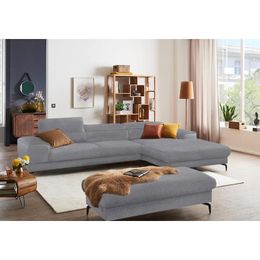 W.Schillig Ecksofa &raquo;piedroo, Designsofa mit tollem Sitzkomfort, bequem und elegant, L-Form&laquo; Kopfteilverstellung, wahlweise mit Sitztiefenverstellung, 
