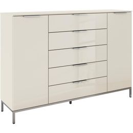 Rauch Schubkastenkommode &raquo;Kommode T&uuml;rkommode Sideboard Kombikommode FLIPP mit Glasfront&laquo; Breite 160/180 cm mit 4 Einlegeb&ouml;den, 2-trg mit 5 Schubladen 