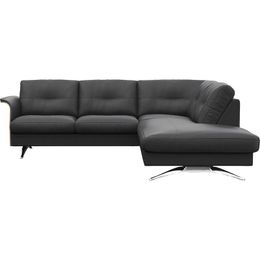 FLEXLUX Ecksofa &raquo;Glow, super bequem durch hochwertigem Sitzaufbau mit Federkern, L-Form&laquo; Modernes skandinavisches Design schwarz 100% Echteder