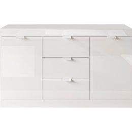Inosign Sideboard &raquo;Slim&laquo; Breite 136 cm, wei&szlig; Hochglanz Lack wei&szlig;