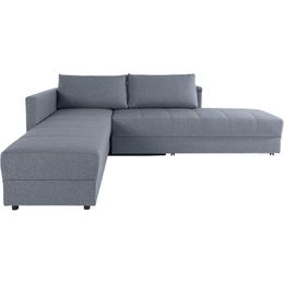 LOOKS by Wolfgang Joop Ecksofa &raquo;LooksIII L-Form&laquo; durch Drehfunktion zum Bett wandelbar, inklusive Staufach grau Struktur (100% Polyester);Feinstruktur