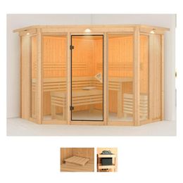 Karibu Sauna &raquo;Astrid 2&laquo; Set, ohne Ofen beige