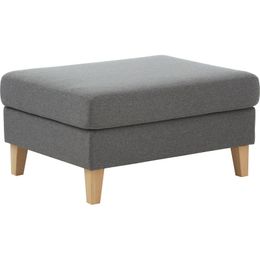 ATLANTIC HOME COLLECTION Hocker &raquo;Mailo&laquo; Ma&szlig;e (BxTxH): 88x69x45 cm, mit Massivholzf&uuml;&szlig;en grau
